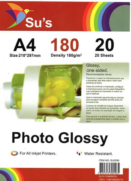 Papel Glossy Paper A-4 180 g - Brindes Diplomata